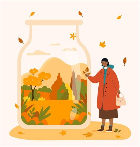 Premium Vector Autumn In Bottle