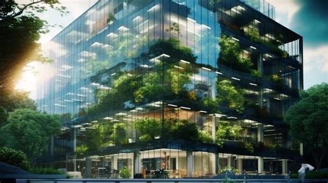 Premium Ai Image Sustainble Green Building Eco Friendly Building