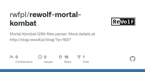 Github Rwfpl Rewolf Mortal Kombat Mortal Kombat Gra Files Parser More Details At Blog