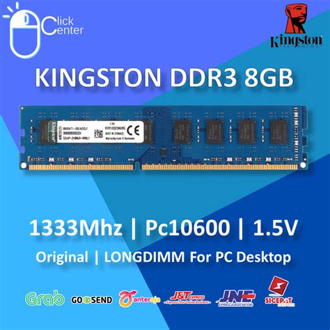 Jual Ram Kingston Longdimm Ddr3 8gb Pc 10600 1333 Mhz Memory Pc New