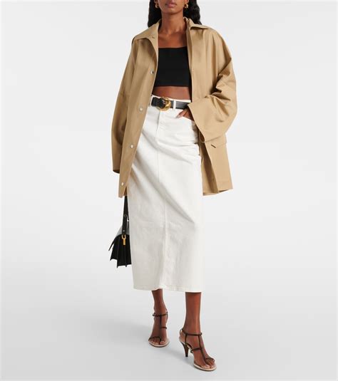 Denim Midi Skirt In White Ag Jeans Mytheresa