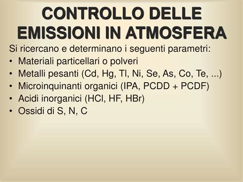 PPT IL MONITORAGGIO DELLE EMISSIONI IN ATMOSFERA PowerPoint