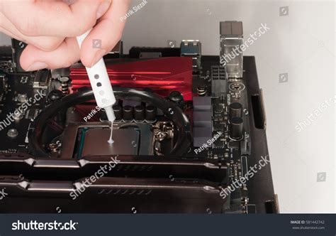 Technician Applies White Thermal Paste Cpu Images Stock Photos Vectors Shutterstock