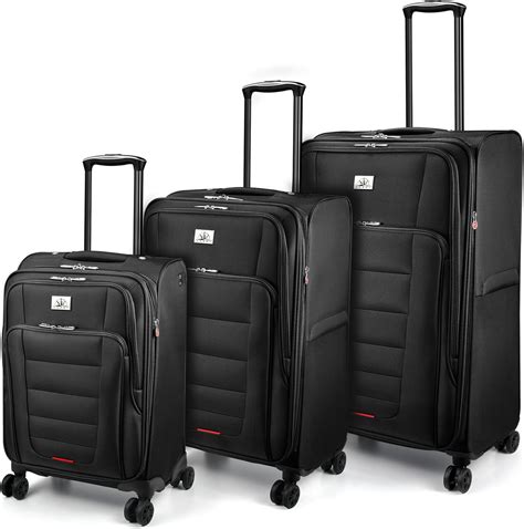 Verdi Luggage Set 3 Piece Suitcase With Spinner Wheel Softside Expandable Carry On