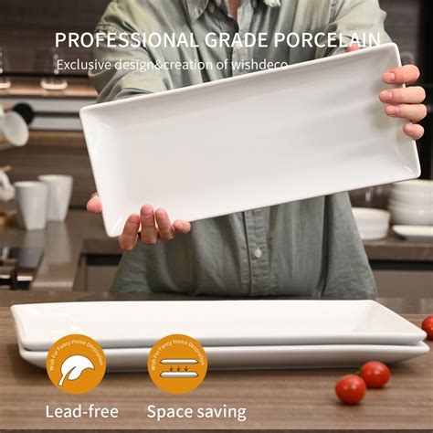 Ceramic Serving Platters Set Of 3 White Rectangular Plates Set 14 Large