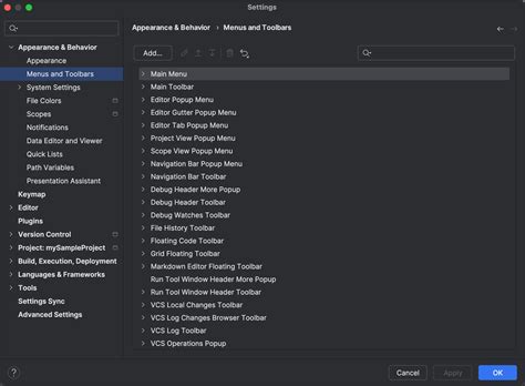 Menus And Toolbars Pycharm Documentation