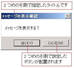 VBAMsgBox関数でメッセージを表示します