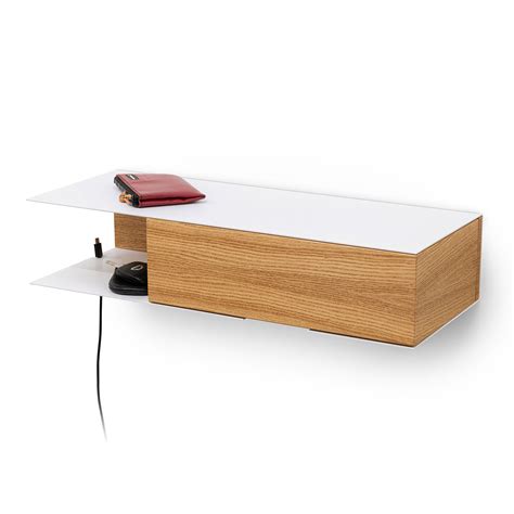 Wandboard Mit Schublade Eiche Hängelade Flub Weiß
