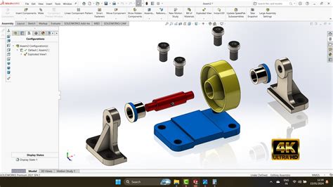 Tutorial Assembly Solidworks Belt Roll Support Bahasa Indonesia 4K 60fps YouTube