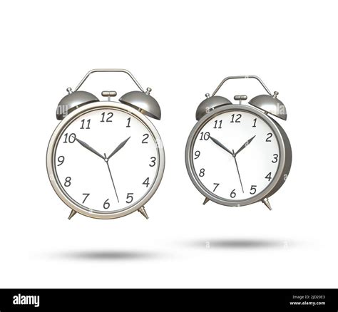 Old Table Clock 3d Icon 2 Realistic Alarm Clock Classic Silver Color