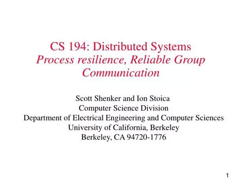 Ppt Cs Distributed Systems Process Resilience Reliable Group Communication Powerpoint