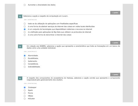 PROVA BIGDATA ESTACIO Big Data