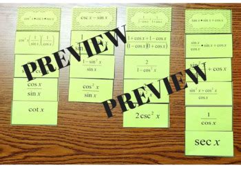 Matching Activity Trigonometric Identities By Nagel S Numbers TpT