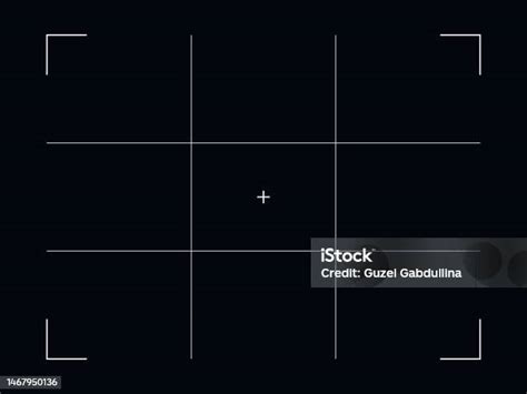 사진 카메라 프레임 뷰 파인더 템플릿입니다 현대적인 초점 디지털 그리드 화면 어두운 배경에 있는 벡터 그림입니다