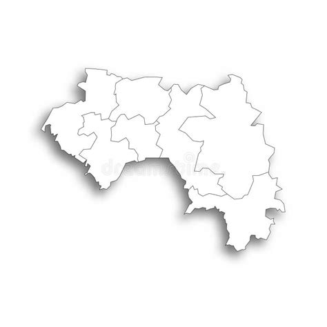 Guinea Political Map Of Administrative Divisions Stock Illustration
