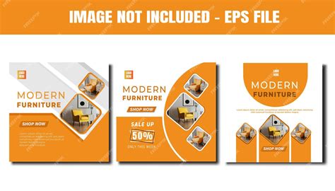 Premium Vector Set Of Social Media Posts Collection For Interior