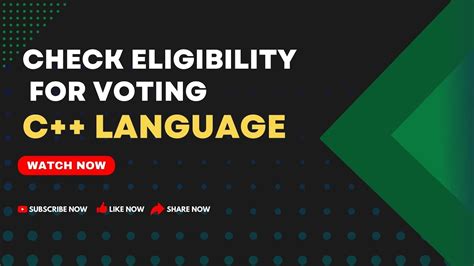 Check Person Is Eligible For Voting Or Not C Program Cpp Cppprogramming Youtube
