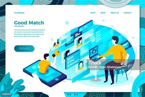 벡터 온라인 데이트 응용 프로그램 일치하는 사람을 검색 Brand Name Online Messaging Platform에 대한