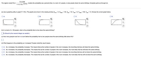 Solved The Logistic Model P N A Use A Graphing Utility Chegg