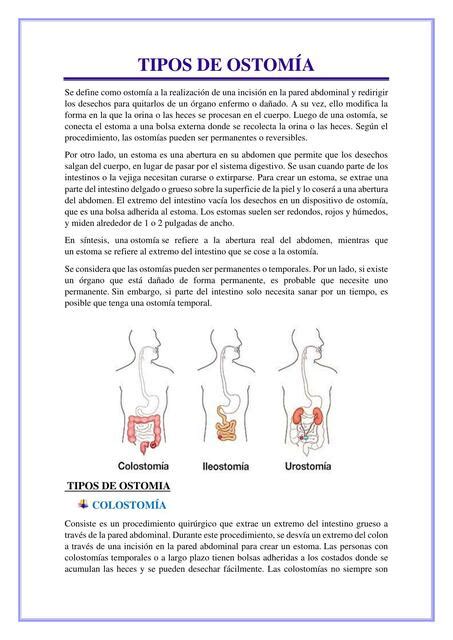 Tipos de ostomía Lilibeth Zambrano uDocz
