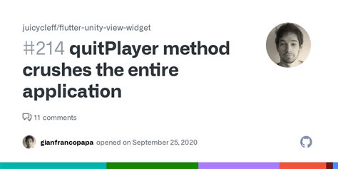 Quitplayer Method Crushes The Entire Application · Issue 214 · Juicycleffflutter Unity View
