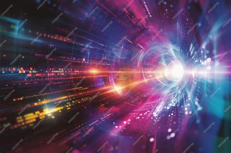 Quantum Computing Technology Integrated With Vibrant Colors Premium