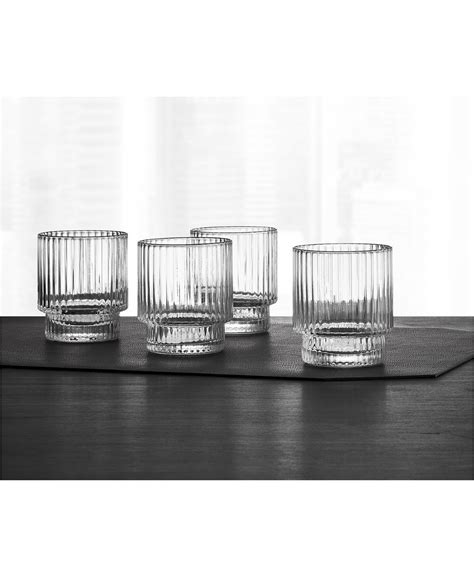 Closeout Hotel Collection Fluted Double Old Fashioned Glasses Set Of