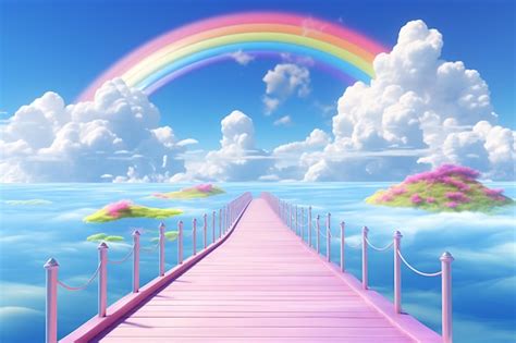 Premium Ai Image Radiant Reverie An Awesome Rainbow Background