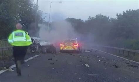 Shocking Moment Teens Car ‘explodes During A 100mph Police Chase Uk