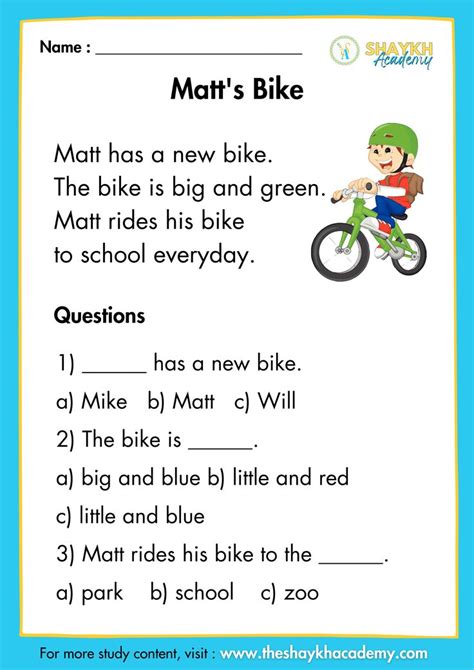 English Comprehension Passages For Beginners Comprehension Passage