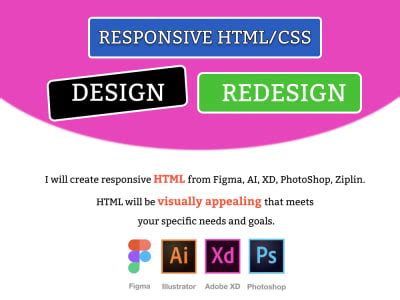A Responsive HTML From Adobe XD PSD AI Or Figma Upwork