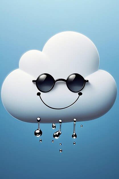 A Cloud With Sunglasses And A Smile On It Premium Ai Generated Image