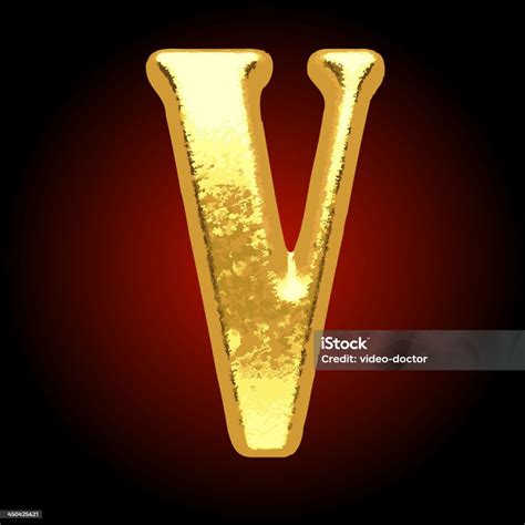 벡터 골든 알파벳 V 레드 0명에 대한 스톡 벡터 아트 및 기타 이미지 0명 금 금속 금색 Istock
