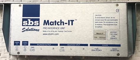 Sbs Systems Match It 1 Reverb