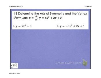 Quadratic Equations Quiz By Alosa S Algebra Supplements TpT
