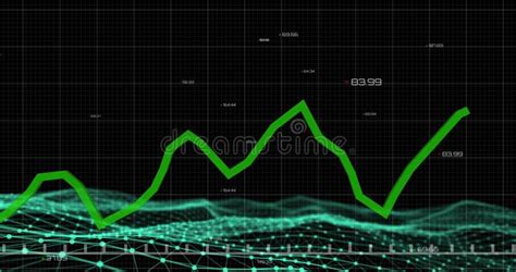 Digital Graph Displaying Fluctuating Data Trends On Futuristic