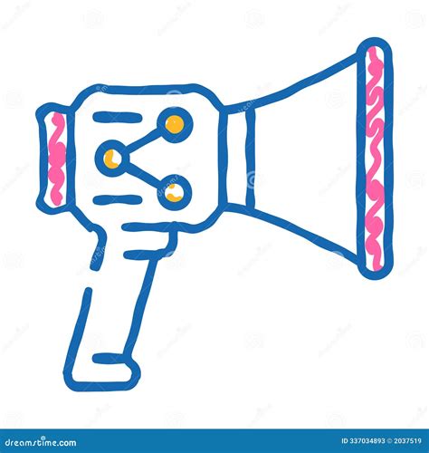 Dissemination Of Information In Media Icon Doodle Illustration Stock