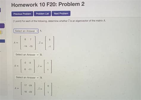 Solved Homework 10 F20 Problem 2 Previous Problem Problem Chegg Com