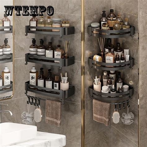 Cheap Bathroom Shelf Wall Mounted Storage Rack Shower Shampoo Holder ...
