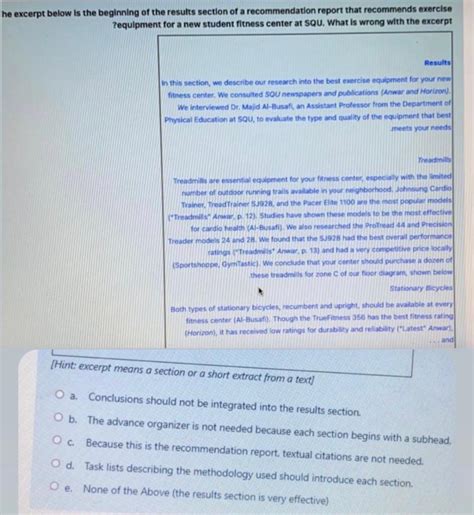Solved He Excerpt Below Is The Beginning Of The Results