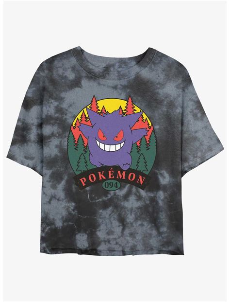 Pokemon Gengar Attack Girls Tie Dye Crop T Shirt Multi Hot Topic