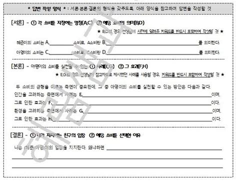 기술가정 수업기록 청소년의 소비생활 논술형 수행평가합리적 소비와 윤리적 소비 네이버 블로그