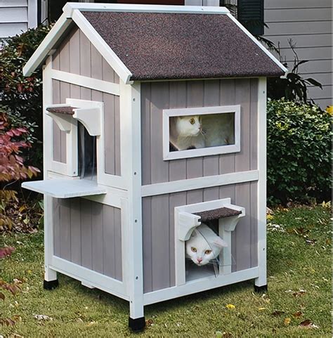 Buy Rockever Outdoor Cat House 2 Story Outdoor Houses For Feral Cats
