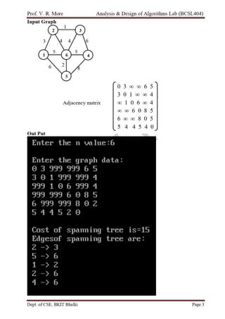 Analysis And Design Of Algorithm Lab Manual Bcsl Pdf