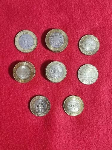 Lote 8 Monedas De 20 Pesos Conmemorativas Diferentes Meses Sin Interés