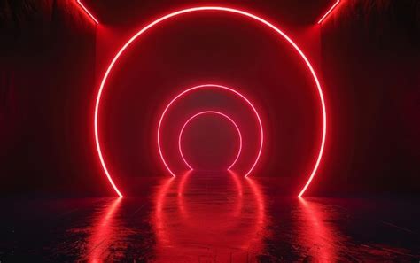 Premium Photo A Captivating Vortex Of Pulsing Neon Circles Creating A Mesmerizing And