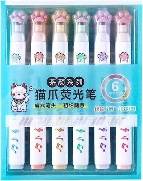 Gecorid Highlighters And Pens No Bleed [6 Colors