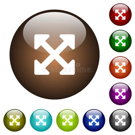 Resize Full Alt Color Glass Buttons Stock Vector Illustration Of