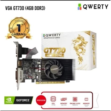 jual vga card nvidia geforce 4gb qwerty gt730 4gb ddr3 128bit shopee