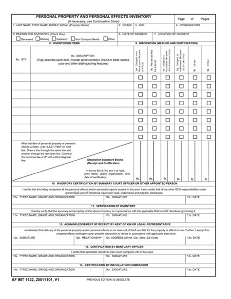 Af Imt Form 1122 Fill Out Sign Online And Download Fillable Pdf
